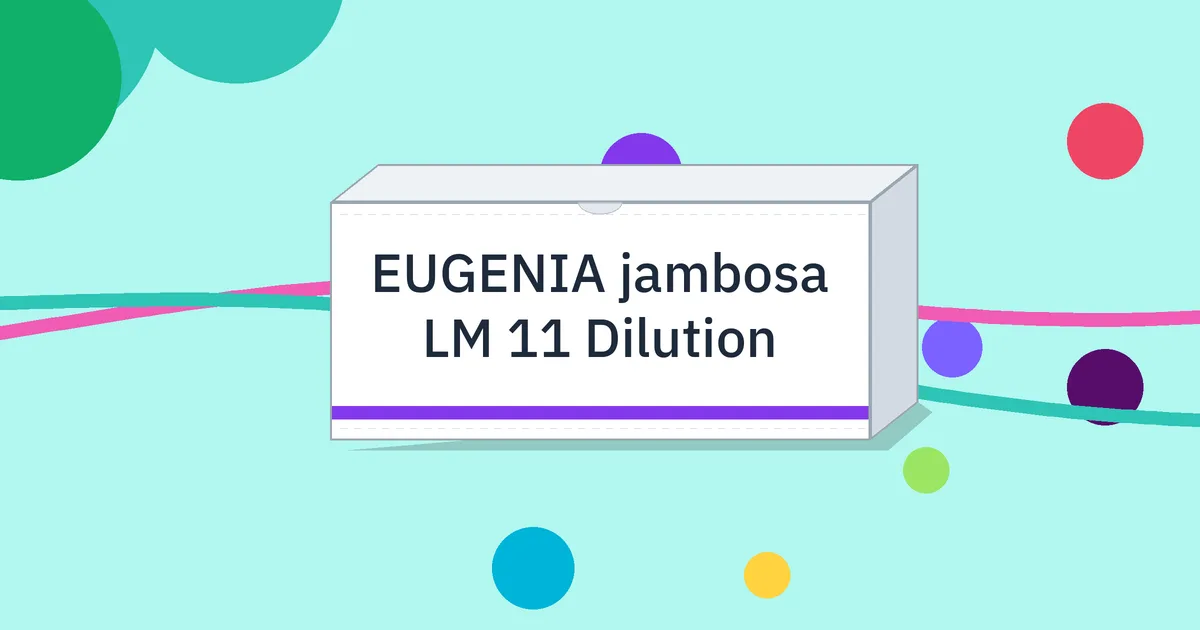 Symbolbild: Packung mit der Aufschrift EUGENIA jambosa LM 11 Dilution (PZN 13480898) – Verfügbarkeit und Bezug in Apotheken in Frankfurt am Main