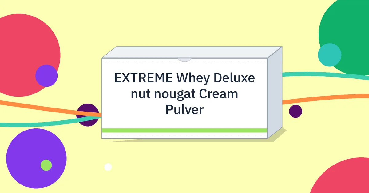 Symbolbild: Packung mit der Aufschrift EXTREME Whey Deluxe nut nougat Cream Pulver (PZN 09208908) – Verfügbarkeit und Bezug in Apotheken in Frankfurt am Main