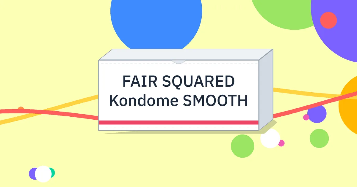 Symbolbild: Packung mit der Aufschrift FAIR SQUARED Kondome SMOOTH (PZN 18371777) – Verfügbarkeit und Bezug in Apotheken in Frankfurt am Main