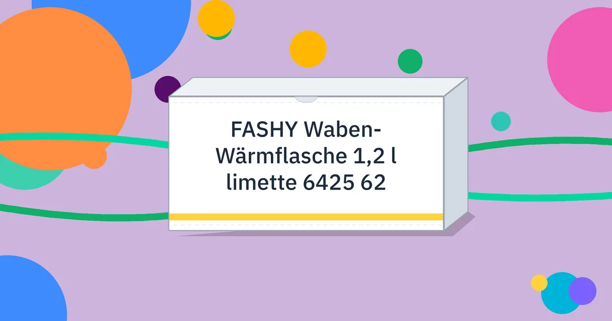 Symbolbild: Packung mit der Aufschrift FASHY Waben-Wärmflasche 1,2 l limette 6425 62 (PZN 17246260) – Verfügbarkeit und Bezug in Apotheken in Frankfurt am Main
