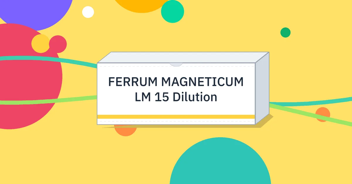 Symbolbild: Packung mit der Aufschrift FERRUM MAGNETICUM LM 15 Dilution (PZN 12849887) – Verfügbarkeit und Bezug in Apotheken in Frankfurt am Main