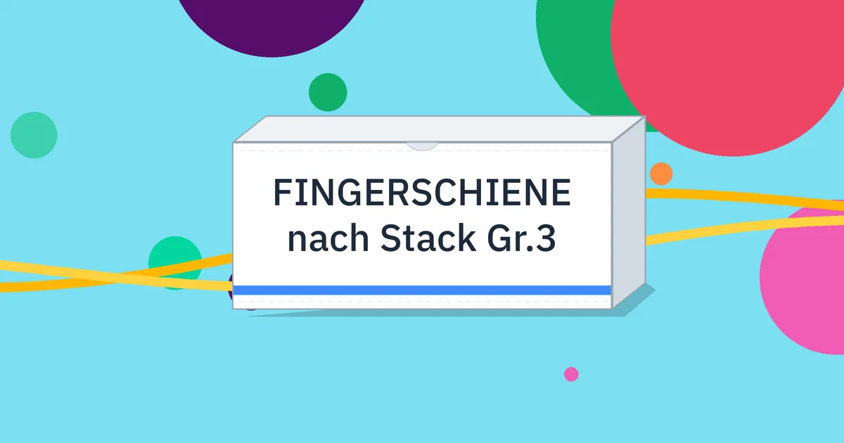 Symbolbild: Packung mit der Aufschrift FINGERSCHIENE nach Stack Gr.3 (PZN 04756396) – Verfügbarkeit und Bezug in Apotheken in Frankfurt am Main