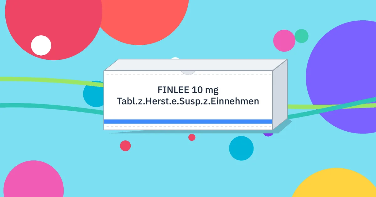 Symbolbild: Packung mit der Aufschrift FINLEE 10 mg Tabl.z.Herst.e.Susp.z.Einnehmen (PZN 18598682) – Verfügbarkeit und Bezug in Apotheken in Frankfurt am Main