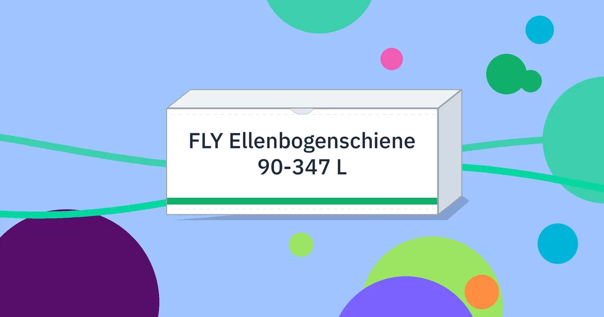 Symbolbild: Packung mit der Aufschrift FLY Ellenbogenschiene 90-347 L (PZN 10539591) – Verfügbarkeit und Bezug in Apotheken in Frankfurt am Main