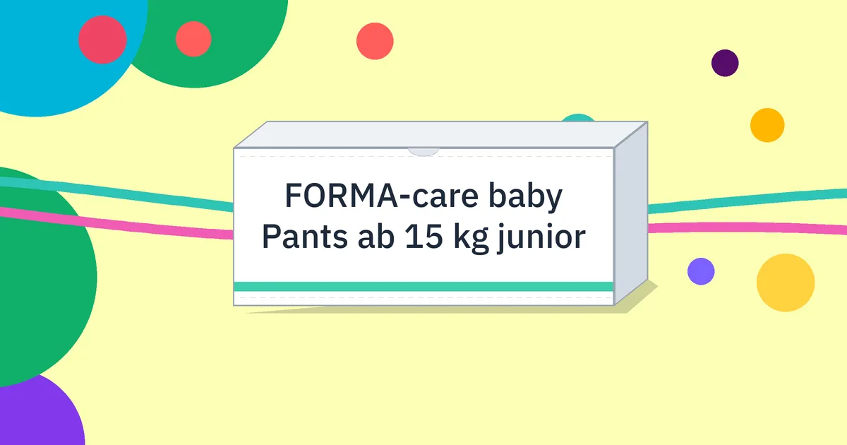 Symbolbild: Packung mit der Aufschrift FORMA-care baby Pants ab 15 kg junior (PZN 19385468) – Verfügbarkeit und Bezug in Apotheken in Frankfurt am Main