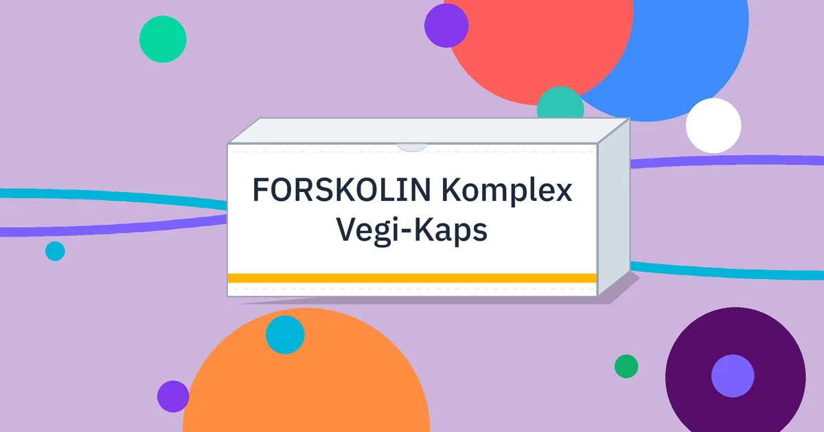 Symbolbild: Packung mit der Aufschrift FORSKOLIN Komplex Vegi-Kaps (PZN 13982909) – Verfügbarkeit und Bezug in Apotheken in Frankfurt am Main