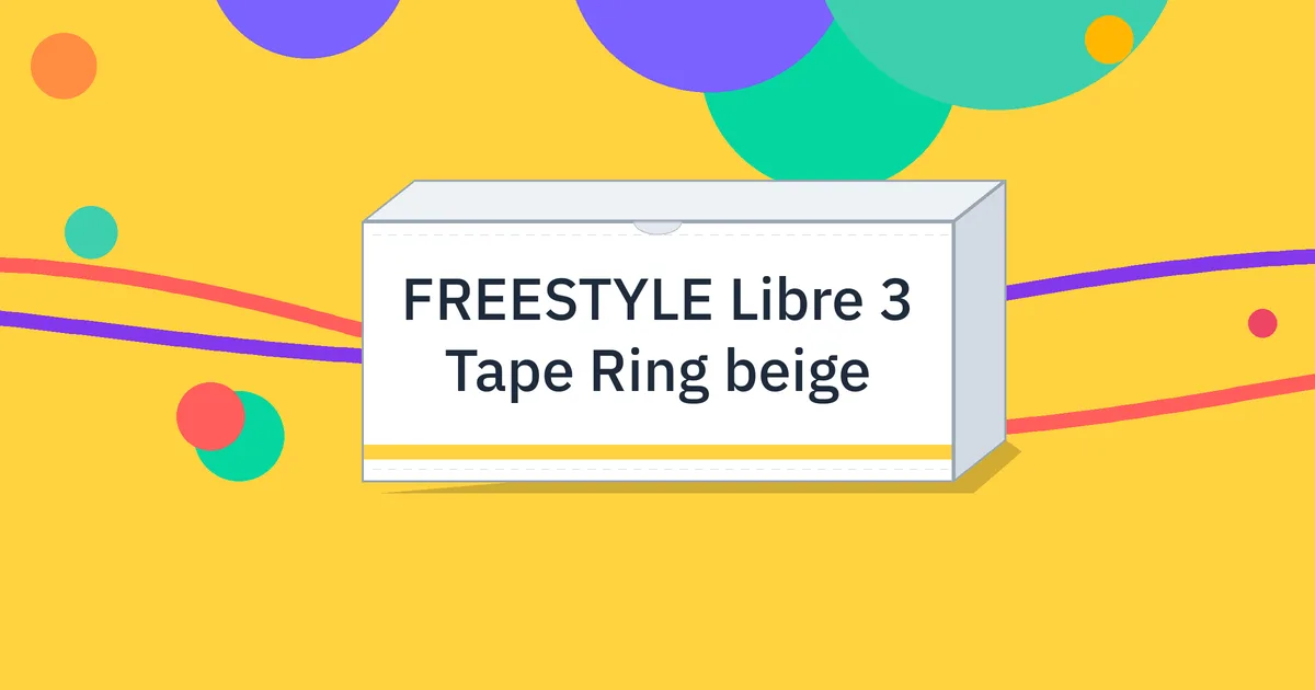 Symbolbild: Packung mit der Aufschrift FREESTYLE Libre 3 Tape Ring beige (PZN 18178276) – Verfügbarkeit und Bezug in Apotheken in Frankfurt am Main