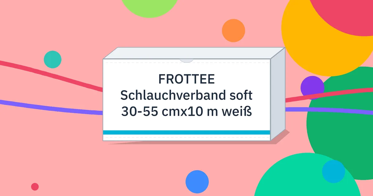 Symbolbild: Packung mit der Aufschrift FROTTEE Schlauchverband soft 30-55 cmx10 m weiß (PZN 16149974) – Verfügbarkeit und Bezug in Apotheken in Frankfurt am Main
