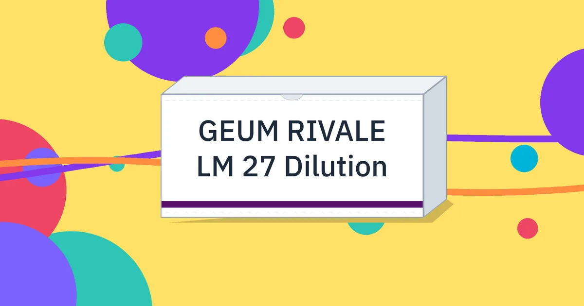 Symbolbild: Packung mit der Aufschrift GEUM RIVALE LM 27 Dilution (PZN 13542990) – Verfügbarkeit und Bezug in Apotheken in Frankfurt am Main