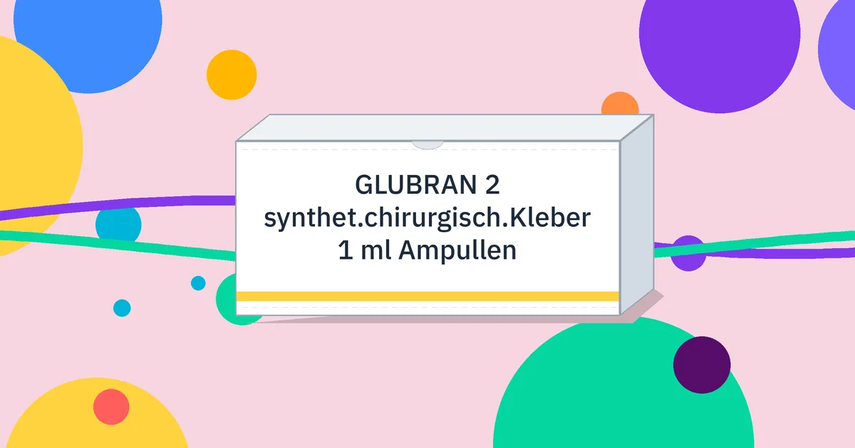 Symbolbild: Packung mit der Aufschrift GLUBRAN 2 synthet.chirurgisch.Kleber 1 ml Ampullen (PZN 18352685) – Verfügbarkeit und Bezug in Apotheken in Frankfurt am Main
