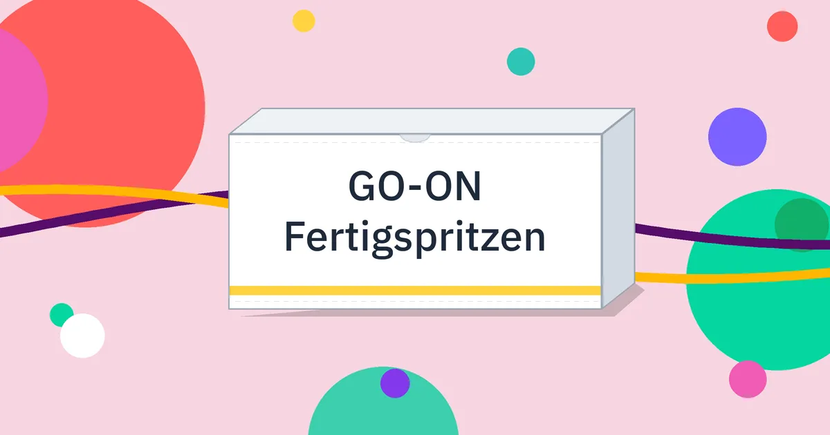 Symbolbild: Packung mit der Aufschrift GO-ON Fertigspritzen (PZN 06121443) – Verfügbarkeit und Bezug in Apotheken in Frankfurt am Main