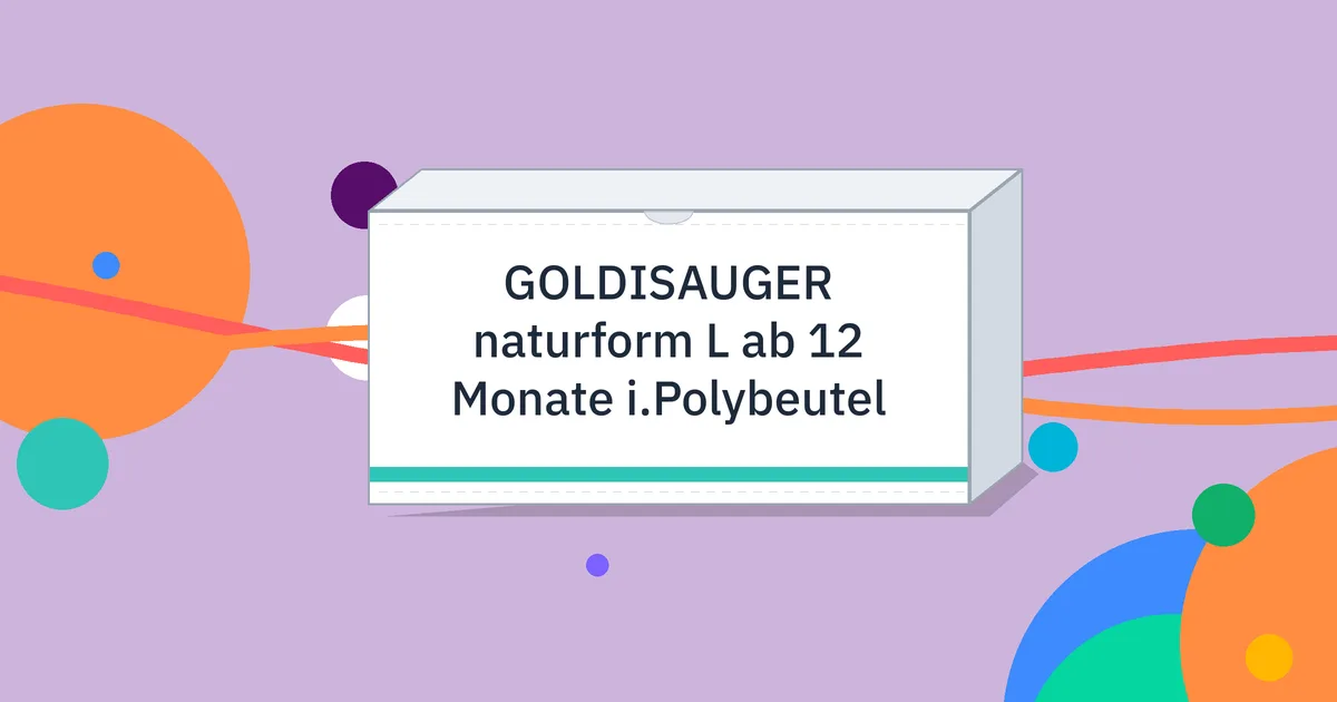 Symbolbild: Packung mit der Aufschrift GOLDISAUGER naturform L ab 12 Monate i.Polybeutel (PZN 12542953) – Verfügbarkeit und Bezug in Apotheken in Frankfurt am Main