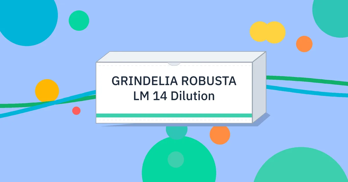 Symbolbild: Packung mit der Aufschrift GRINDELIA ROBUSTA LM 14 Dilution (PZN 13547007) – Verfügbarkeit und Bezug in Apotheken in Frankfurt am Main