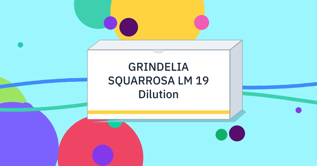 Symbolbild: Packung mit der Aufschrift GRINDELIA SQUARROSA LM 19 Dilution (PZN 13547533) – Verfügbarkeit und Bezug in Apotheken in Frankfurt am Main