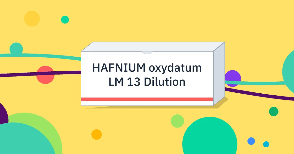 Symbolbild: Packung mit der Aufschrift HAFNIUM oxydatum LM 13 Dilution (PZN 13549785) – Verfügbarkeit und Bezug in Apotheken in Frankfurt am Main