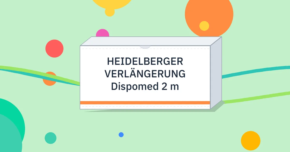 Symbolbild: Packung mit der Aufschrift HEIDELBERGER VERLÄNGERUNG Dispomed 2 m (PZN 08495805) – Verfügbarkeit und Bezug in Apotheken in Frankfurt am Main