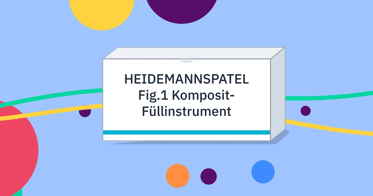 Symbolbild: Packung mit der Aufschrift HEIDEMANNSPATEL Fig.1 Komposit-Füllinstrument (PZN 20165080) – Verfügbarkeit und Bezug in Apotheken in Frankfurt am Main