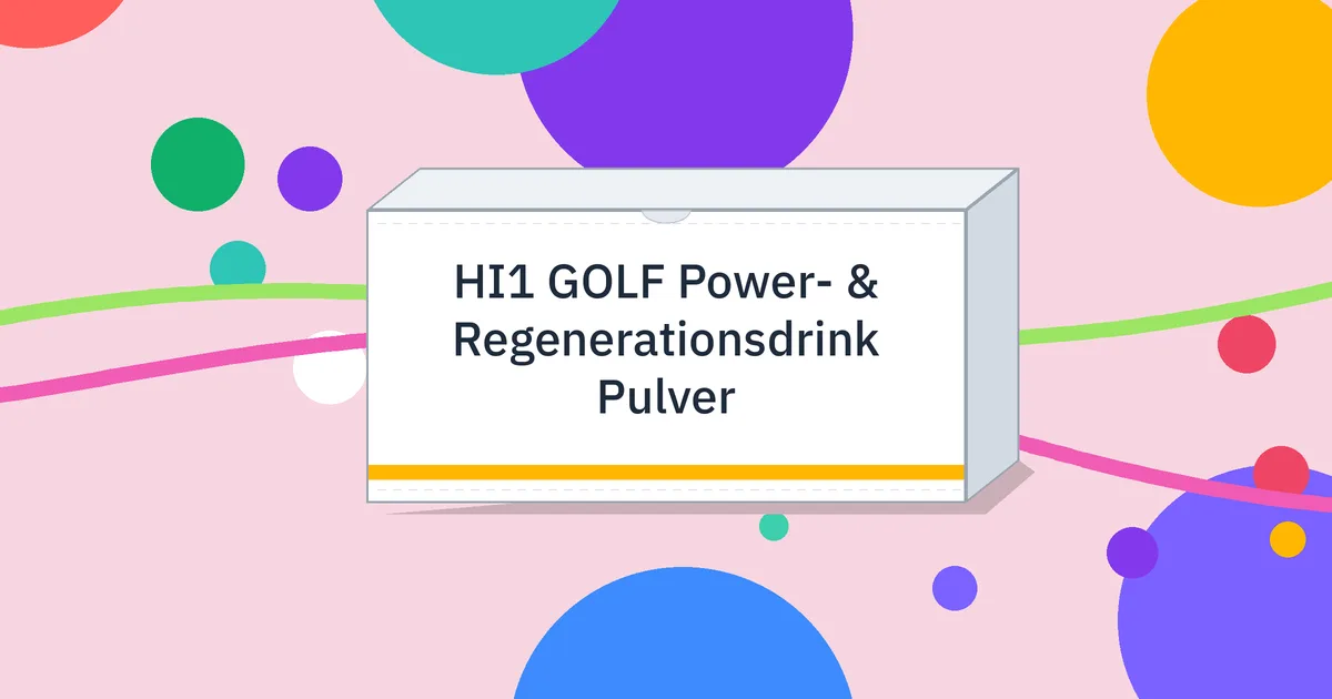 Symbolbild: Packung mit der Aufschrift HI1 GOLF Power- & Regenerationsdrink Pulver (PZN 19542442) – Verfügbarkeit und Bezug in Apotheken in Frankfurt am Main