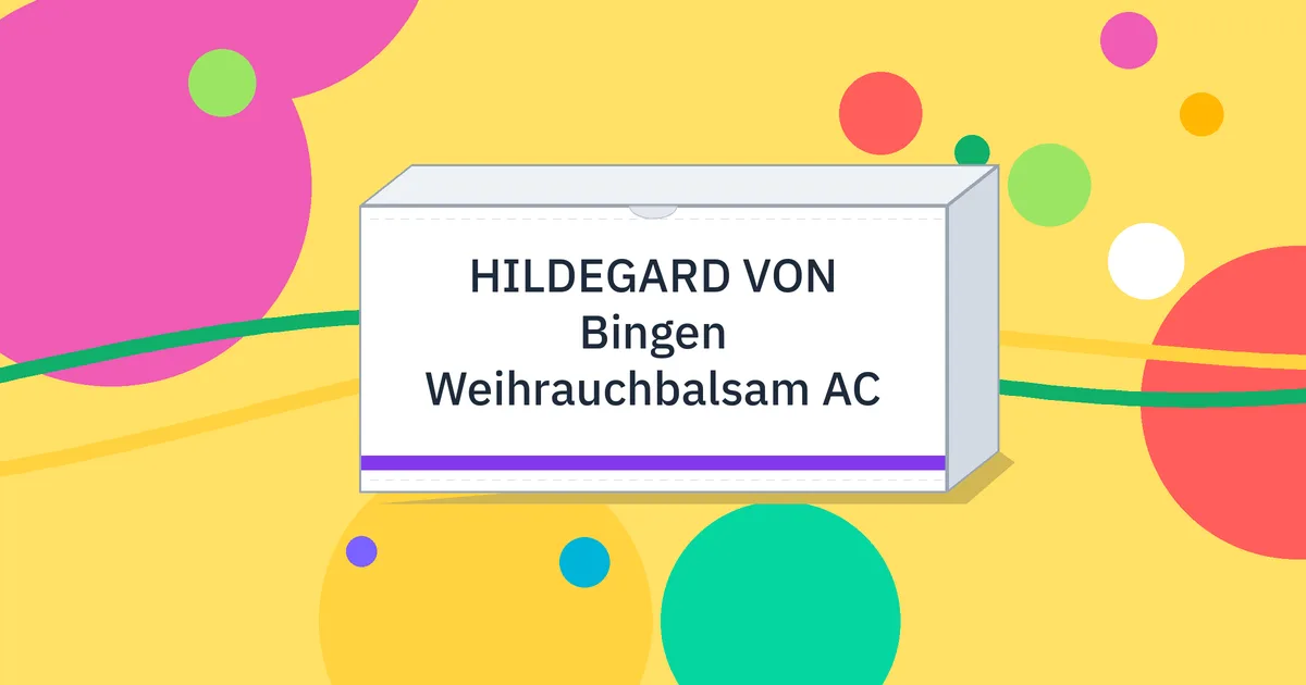 Symbolbild: Packung mit der Aufschrift HILDEGARD VON Bingen Weihrauchbalsam AC (PZN 01360479) – Verfügbarkeit und Bezug in Apotheken in Frankfurt am Main