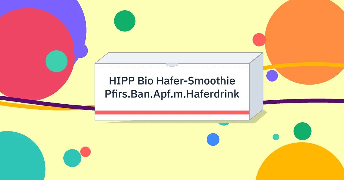 Symbolbild: Packung mit der Aufschrift HIPP Bio Hafer-Smoothie Pfirs.Ban.Apf.m.Haferdrink (PZN 18436057) – Verfügbarkeit und Bezug in Apotheken in Frankfurt am Main