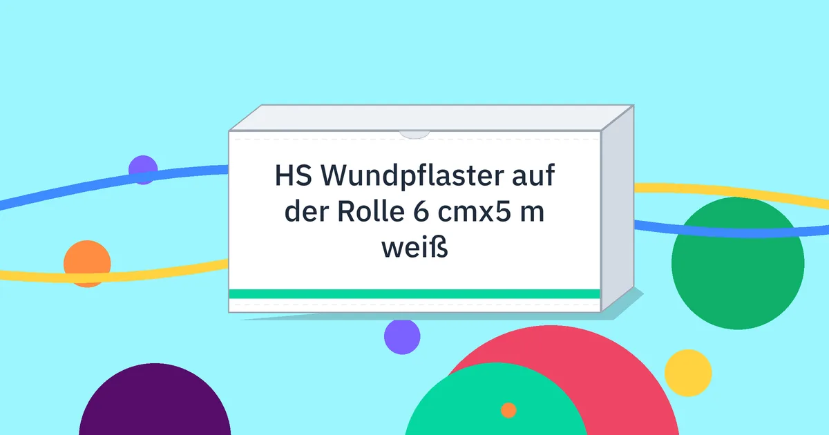 Symbolbild: Packung mit der Aufschrift HS Wundpflaster auf der Rolle 6 cmx5 m weiß (PZN 09742105) – Verfügbarkeit und Bezug in Apotheken in Frankfurt am Main