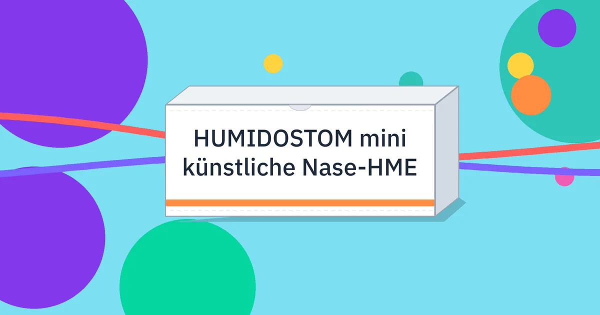 Symbolbild: Packung mit der Aufschrift HUMIDOSTOM mini künstliche Nase-HME (PZN 17156545) – Verfügbarkeit und Bezug in Apotheken in Frankfurt am Main