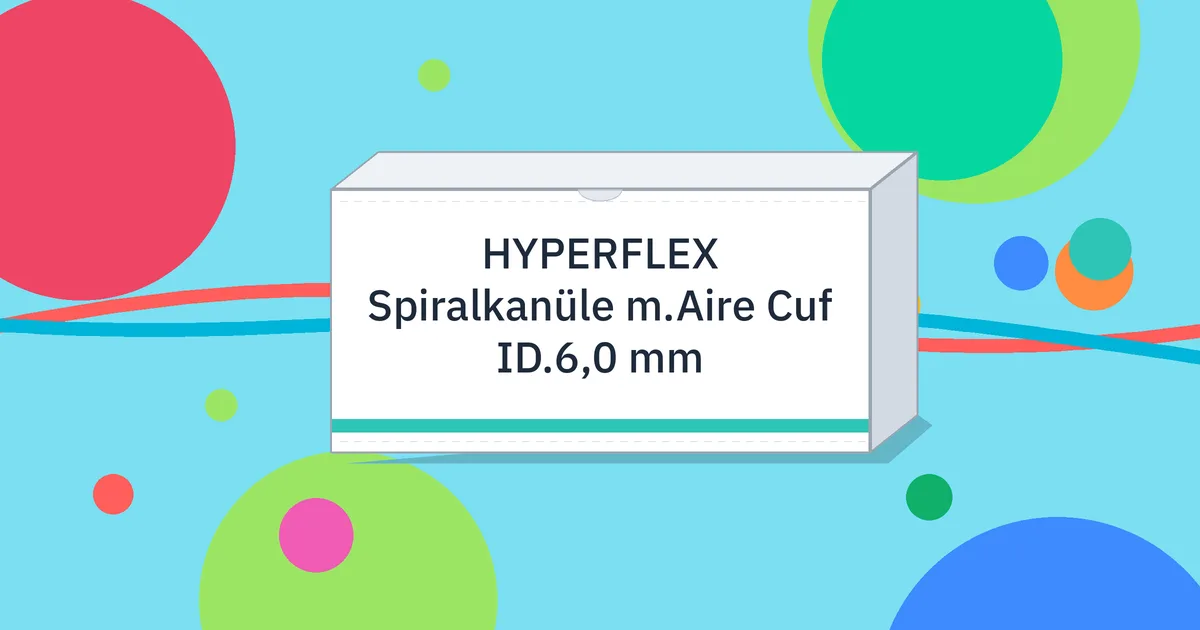 Symbolbild: Packung mit der Aufschrift HYPERFLEX Spiralkanüle m.Aire Cuf ID.6,0 mm (PZN 06827054) – Verfügbarkeit und Bezug in Apotheken in Frankfurt am Main