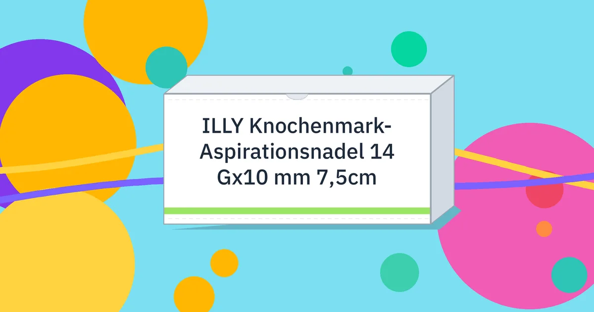 Symbolbild: Packung mit der Aufschrift ILLY Knochenmark-Aspirationsnadel 14 Gx10 mm 7,5cm (PZN 16362484) – Verfügbarkeit und Bezug in Apotheken in Frankfurt am Main