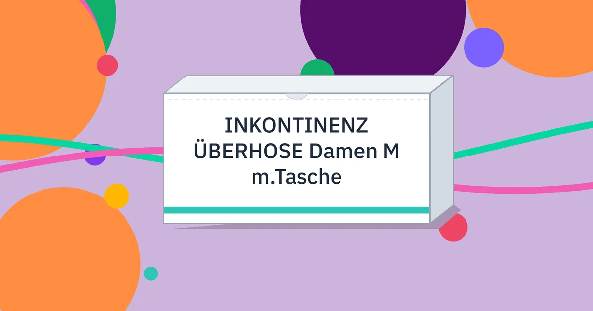 Symbolbild: Packung mit der Aufschrift INKONTINENZ ÜBERHOSE Damen M m.Tasche (PZN 09283229) – Verfügbarkeit und Bezug in Apotheken in Frankfurt am Main
