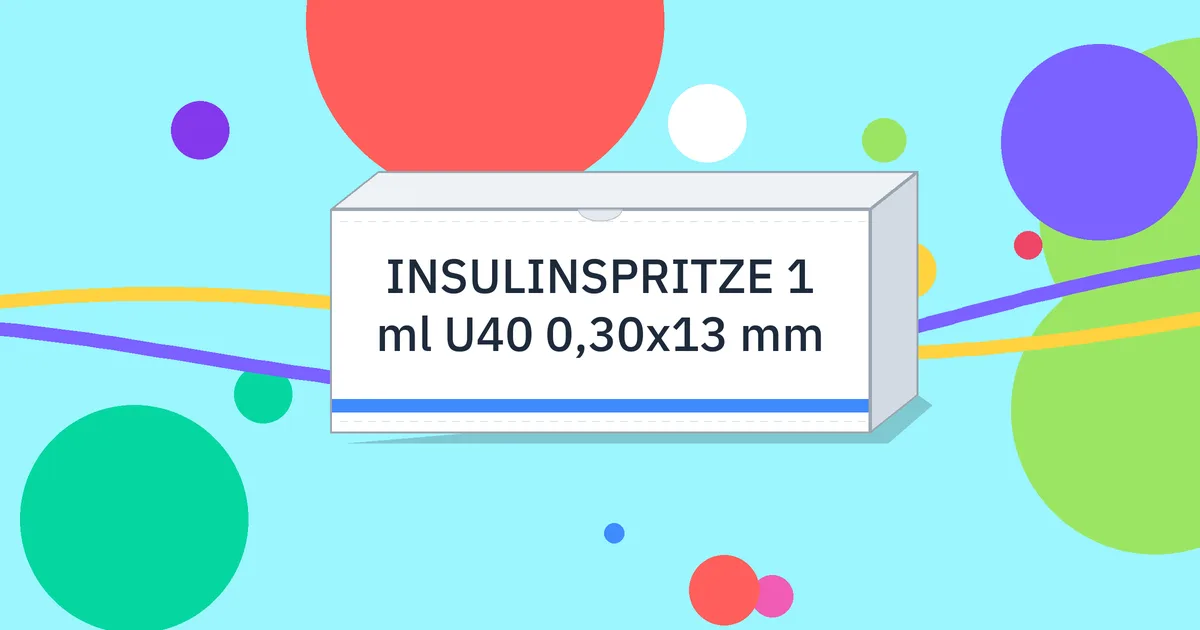 Symbolbild: Packung mit der Aufschrift INSULINSPRITZE 1 ml U40 0,30x13 mm (PZN 04446431) – Verfügbarkeit und Bezug in Apotheken in Frankfurt am Main