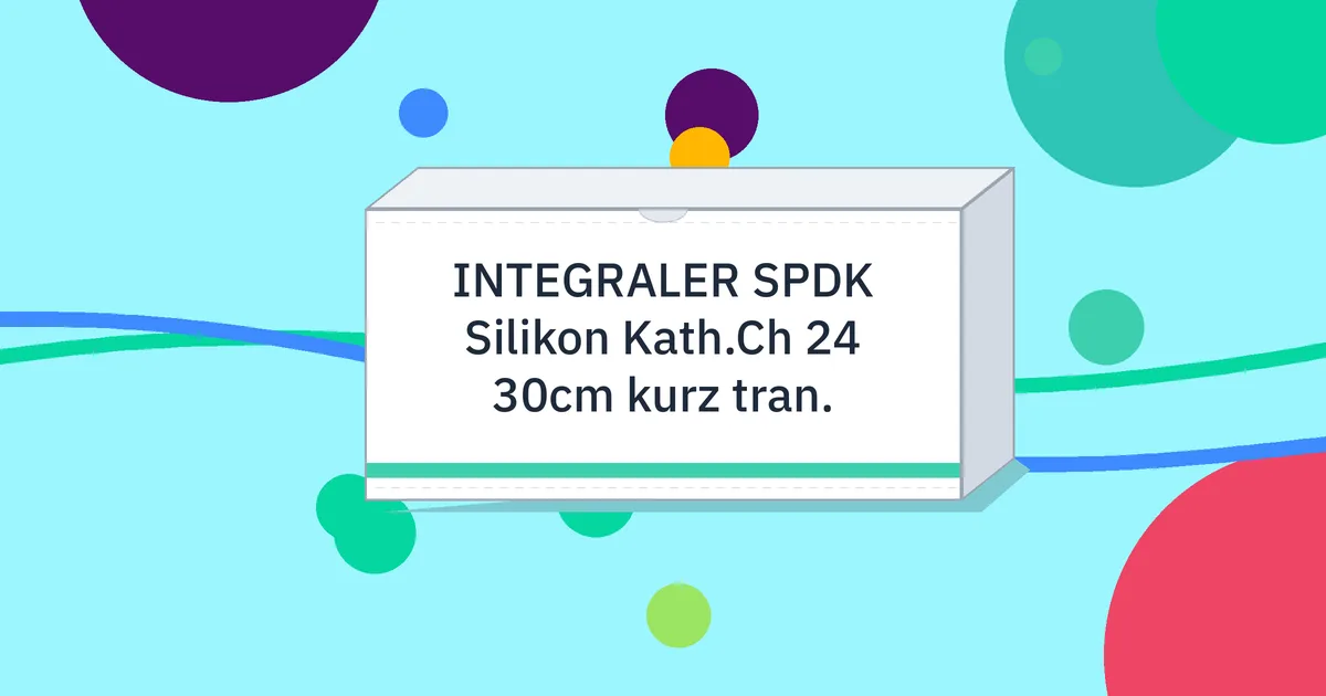 Symbolbild: Packung mit der Aufschrift INTEGRALER SPDK Silikon Kath.Ch 24 30cm kurz tran. (PZN 16836108) – Verfügbarkeit und Bezug in Apotheken in Frankfurt am Main