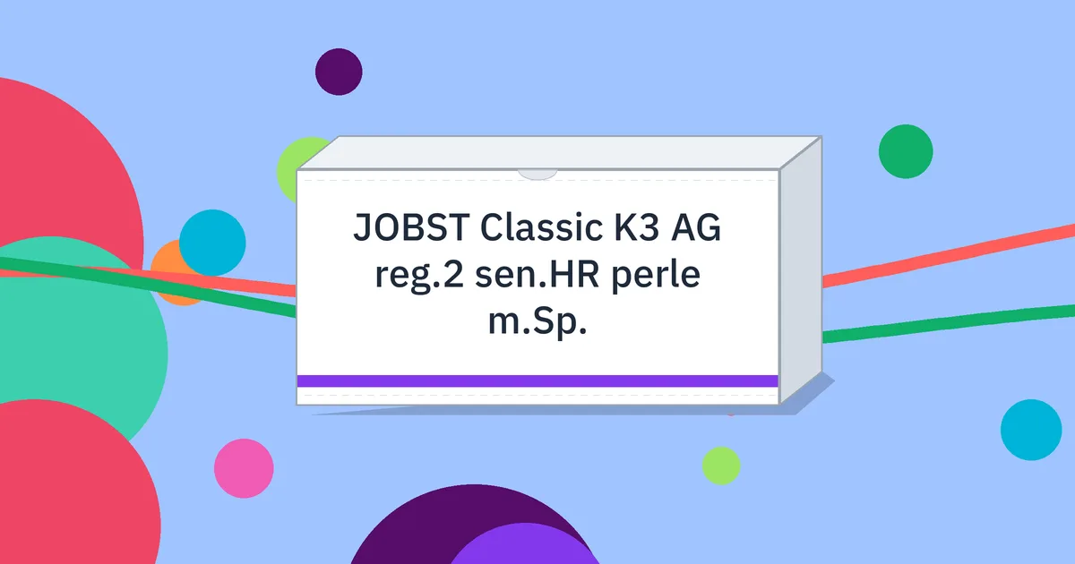 Symbolbild: Packung mit der Aufschrift JOBST Classic K3 AG reg.2 sen.HR perle m.Sp. (PZN 17957222) – Verfügbarkeit und Bezug in Apotheken in Frankfurt am Main