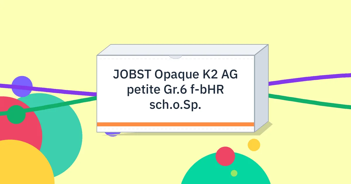 Symbolbild: Packung mit der Aufschrift JOBST Opaque K2 AG petite Gr.6 f-bHR sch.o.Sp. (PZN 11256375) – Verfügbarkeit und Bezug in Apotheken in Frankfurt am Main