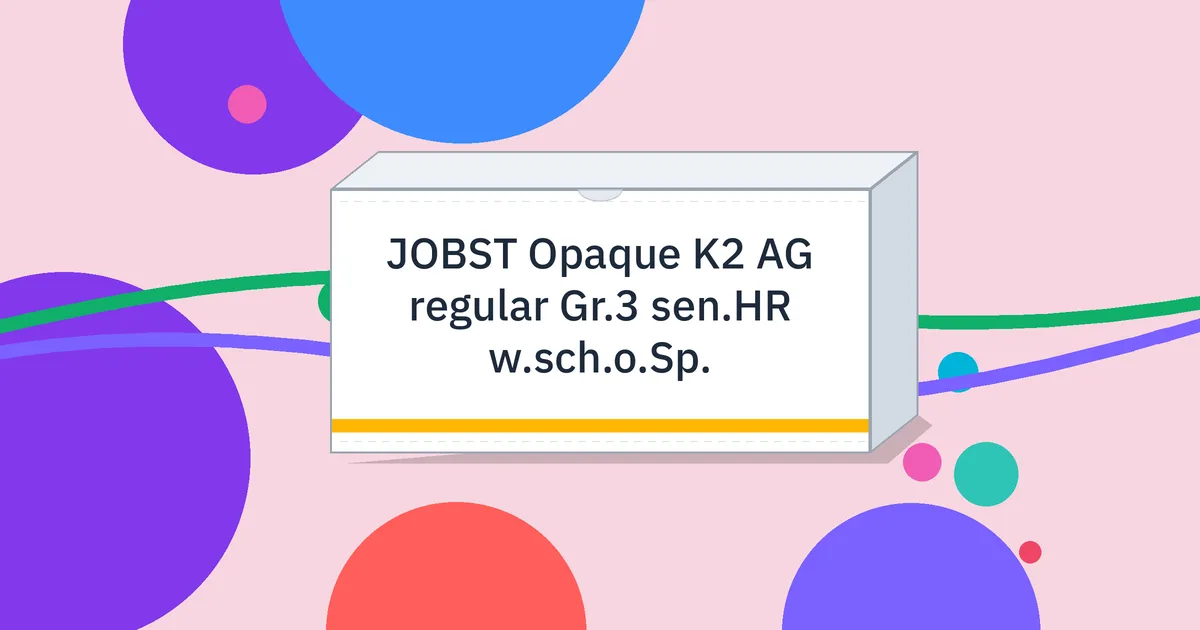 Symbolbild: Packung mit der Aufschrift JOBST Opaque K2 AG regular Gr.3 sen.HR w.sch.o.Sp. (PZN 11254330) – Verfügbarkeit und Bezug in Apotheken in Frankfurt am Main