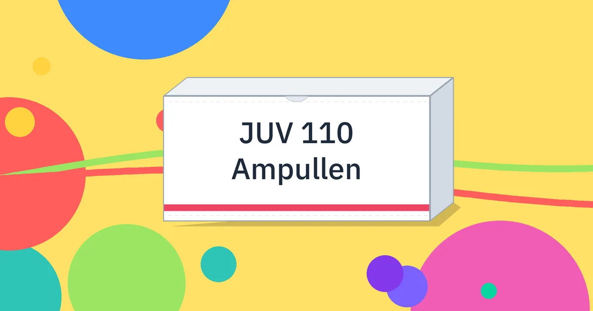 Symbolbild: Packung mit der Aufschrift JUV 110 Ampullen (PZN 03007445) – Verfügbarkeit und Bezug in Apotheken in Frankfurt am Main