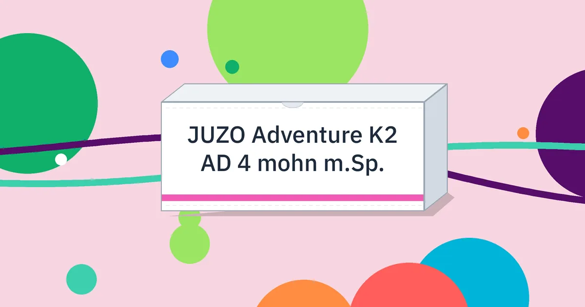 Symbolbild: Packung mit der Aufschrift JUZO Adventure K2 AD 4 mohn m.Sp. (PZN 14973019) – Verfügbarkeit und Bezug in Apotheken in Frankfurt am Main