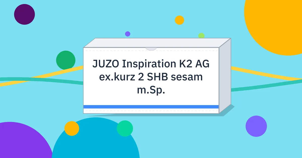 Symbolbild: Packung mit der Aufschrift JUZO Inspiration K2 AG ex.kurz 2 SHB sesam m.Sp. (PZN 14924558) – Verfügbarkeit und Bezug in Apotheken in Frankfurt am Main