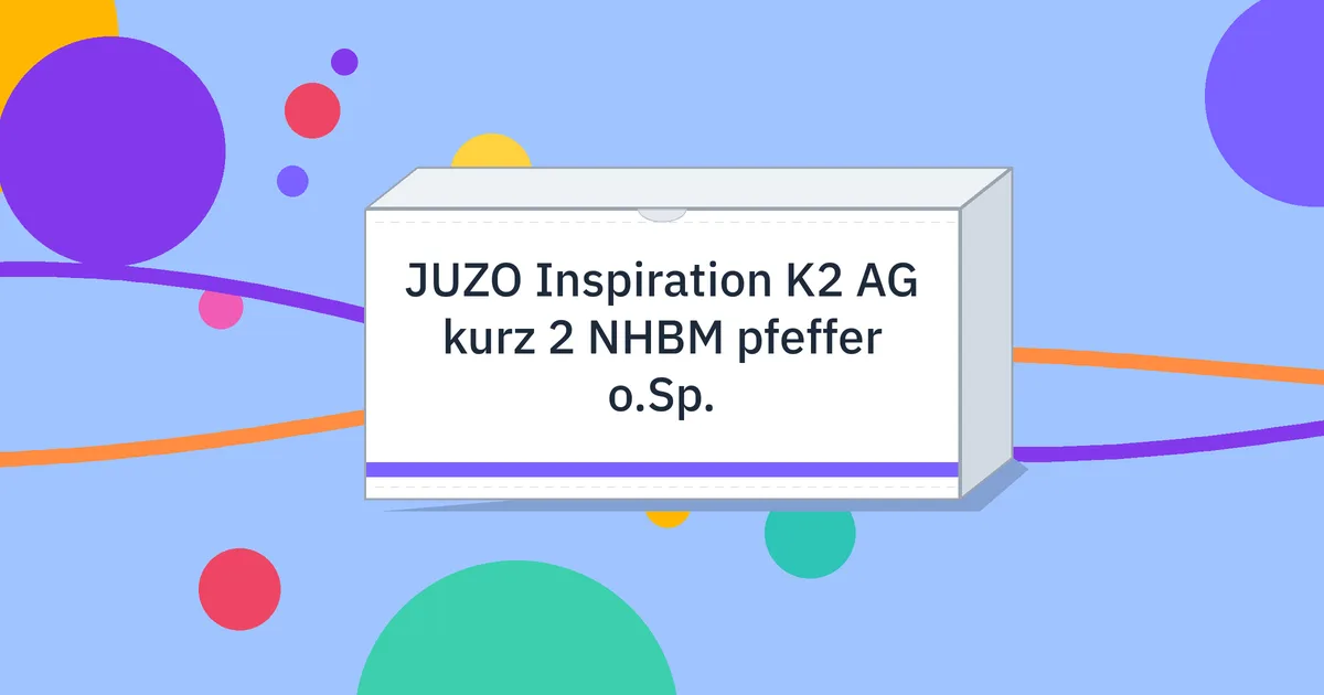 Symbolbild: Packung mit der Aufschrift JUZO Inspiration K2 AG kurz 2 NHBM pfeffer o.Sp. (PZN 14947973) – Verfügbarkeit und Bezug in Apotheken in Frankfurt am Main