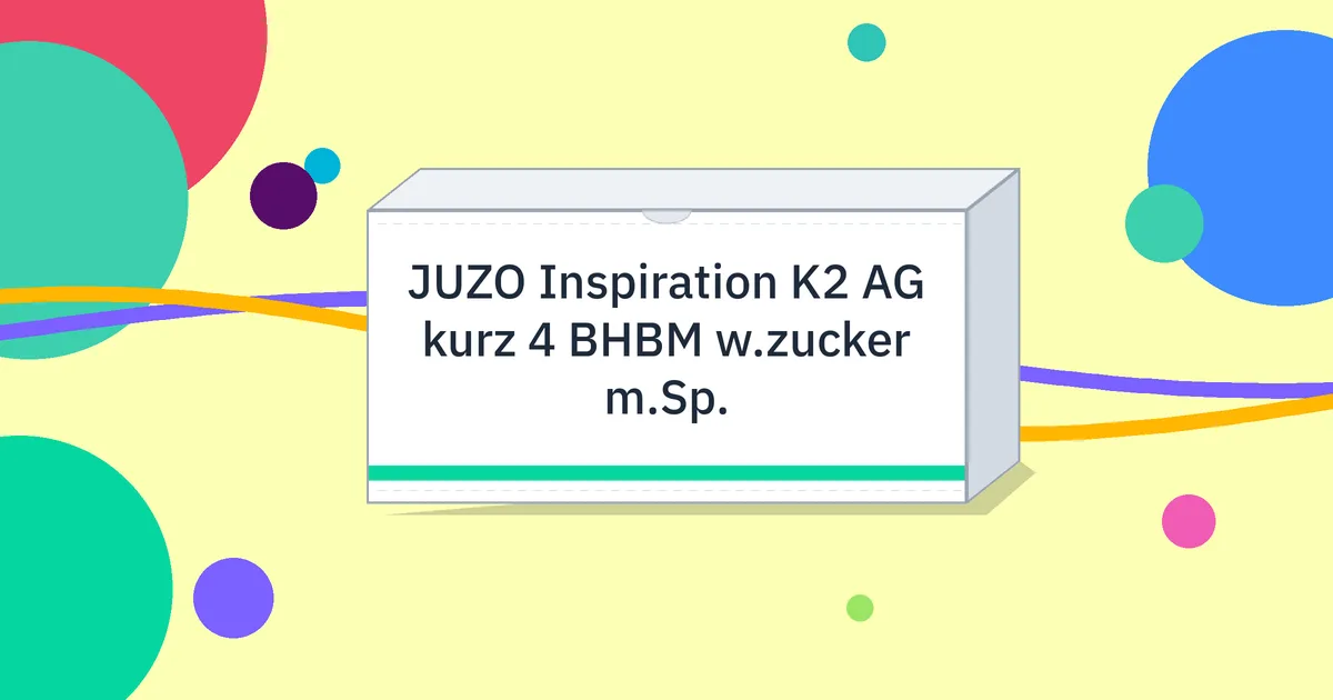 Symbolbild: Packung mit der Aufschrift JUZO Inspiration K2 AG kurz 4 BHBM w.zucker m.Sp. (PZN 14883078) – Verfügbarkeit und Bezug in Apotheken in Frankfurt am Main