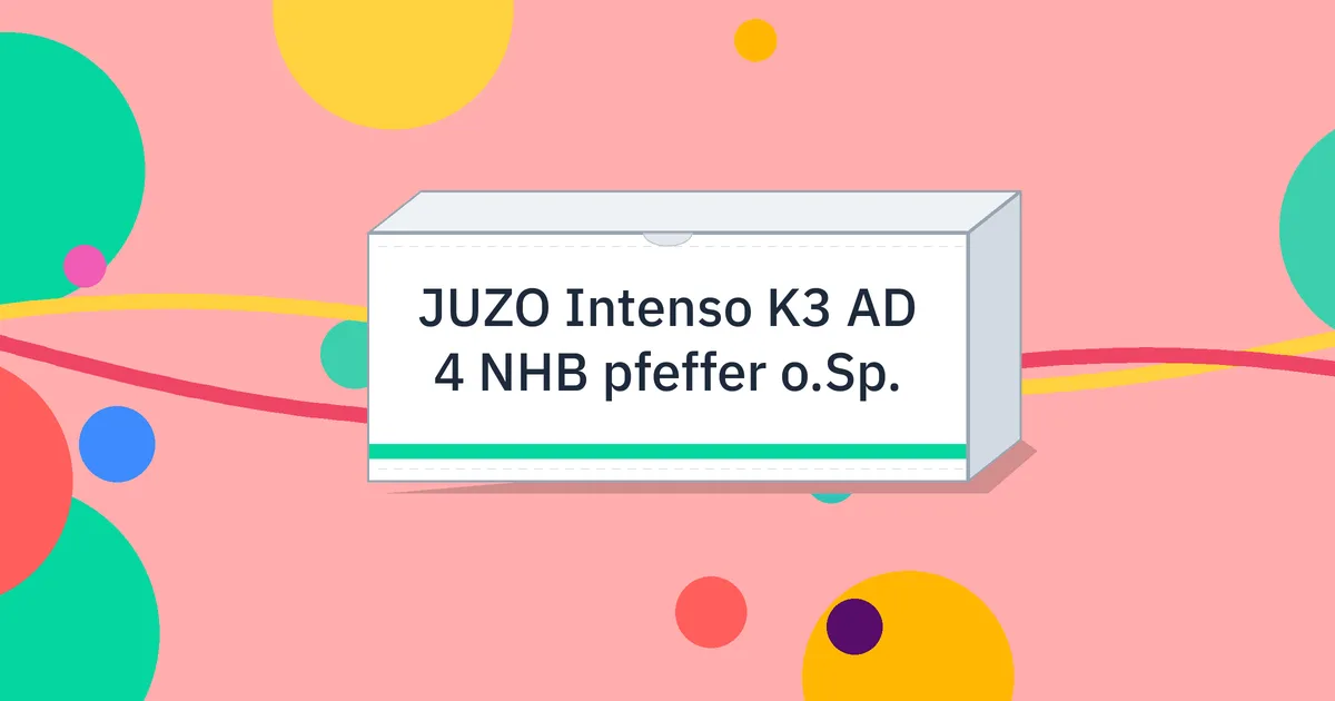 Symbolbild: Packung mit der Aufschrift JUZO Intenso K3 AD 4 NHB pfeffer o.Sp. (PZN 18641308) – Verfügbarkeit und Bezug in Apotheken in Frankfurt am Main