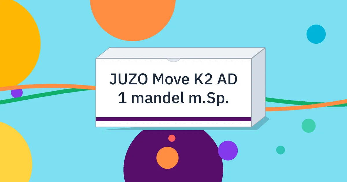 Symbolbild: Packung mit der Aufschrift JUZO Move K2 AD 1 mandel m.Sp. (PZN 16340790) – Verfügbarkeit und Bezug in Apotheken in Frankfurt am Main