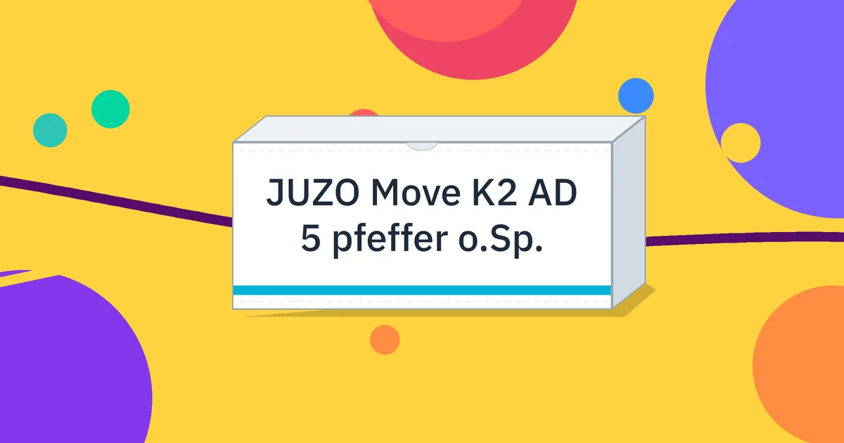 Symbolbild: Packung mit der Aufschrift JUZO Move K2 AD 5 pfeffer o.Sp. (PZN 16342091) – Verfügbarkeit und Bezug in Apotheken in Frankfurt am Main