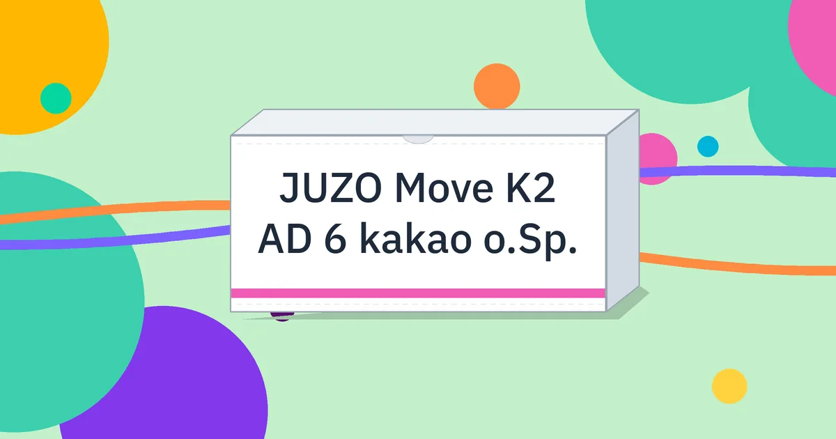 Symbolbild: Packung mit der Aufschrift JUZO Move K2 AD 6 kakao o.Sp. (PZN 18539662) – Verfügbarkeit und Bezug in Apotheken in Frankfurt am Main