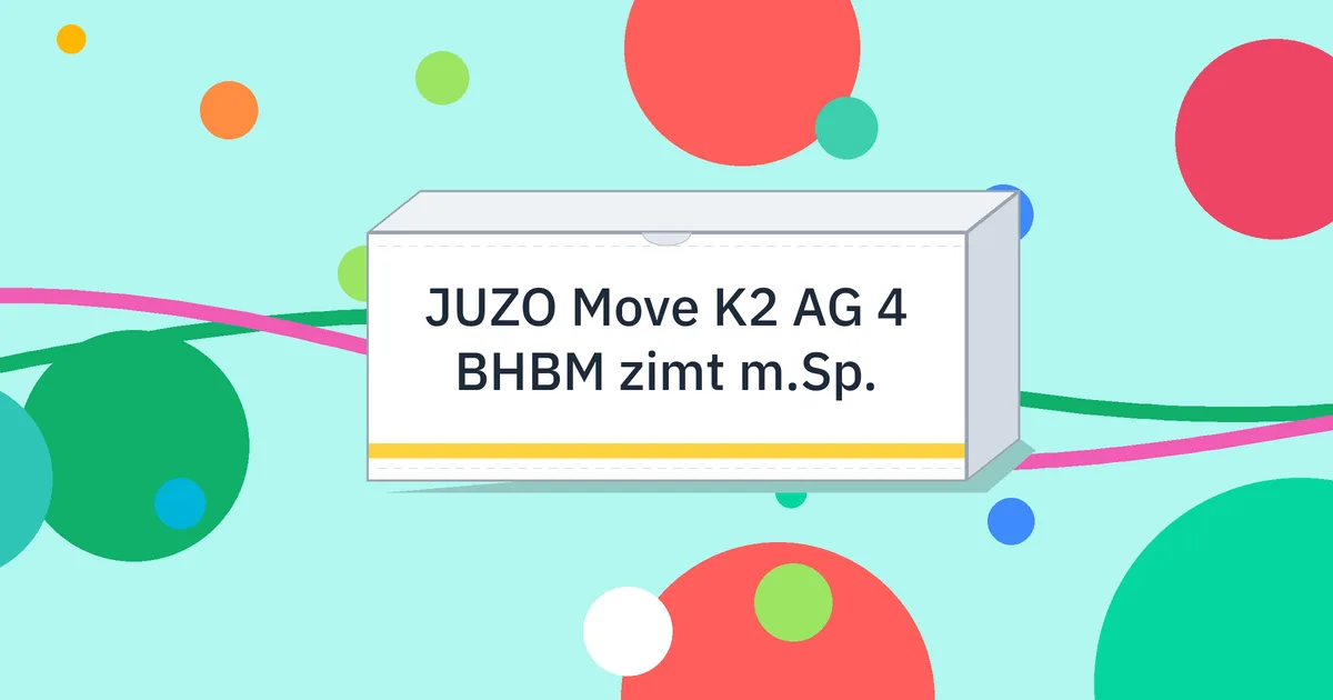 Symbolbild: Packung mit der Aufschrift JUZO Move K2 AG 4 BHBM zimt m.Sp. (PZN 18524620) – Verfügbarkeit und Bezug in Apotheken in Frankfurt am Main