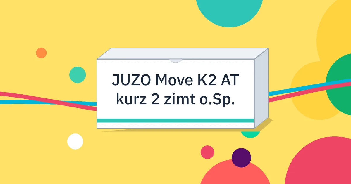 Symbolbild: Packung mit der Aufschrift JUZO Move K2 AT kurz 2 zimt o.Sp. (PZN 20675289) – Verfügbarkeit und Bezug in Apotheken in Frankfurt am Main