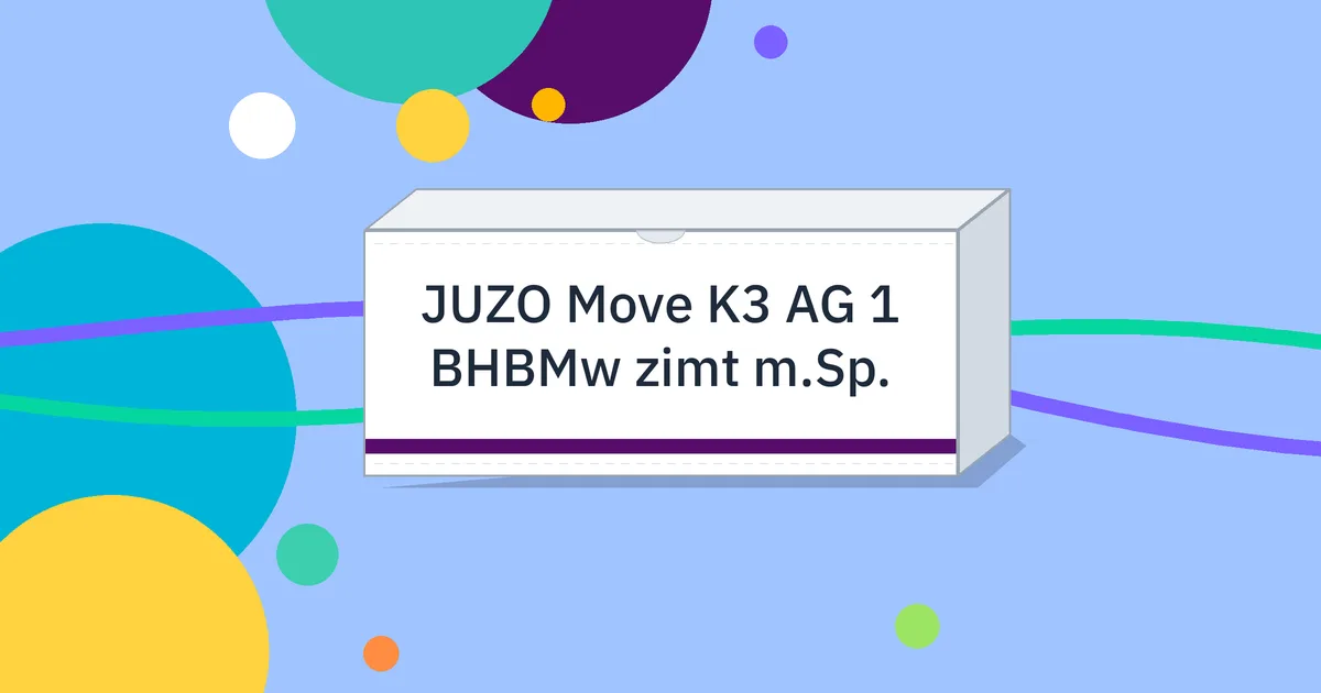 Symbolbild: Packung mit der Aufschrift JUZO Move K3 AG 1 BHBMw zimt m.Sp. (PZN 18576261) – Verfügbarkeit und Bezug in Apotheken in Frankfurt am Main
