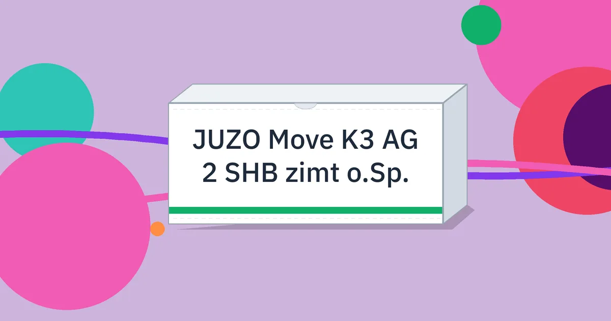 Symbolbild: Packung mit der Aufschrift JUZO Move K3 AG 2 SHB zimt o.Sp. (PZN 18577384) – Verfügbarkeit und Bezug in Apotheken in Frankfurt am Main