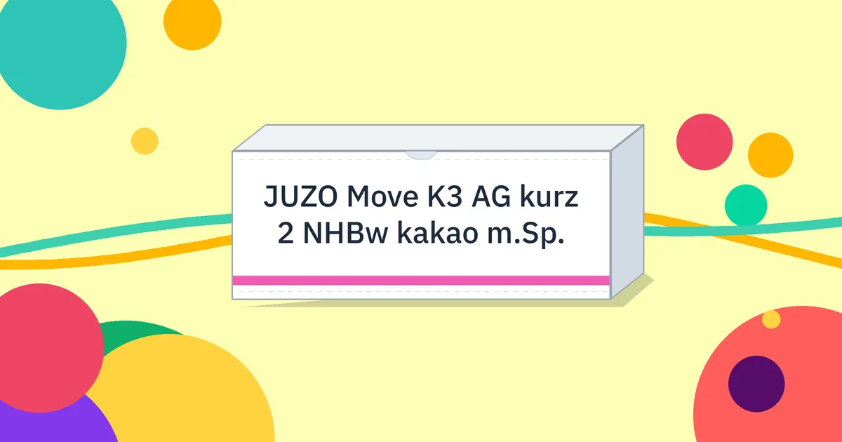 Symbolbild: Packung mit der Aufschrift JUZO Move K3 AG kurz 2 NHBw kakao m.Sp. (PZN 18590427) – Verfügbarkeit und Bezug in Apotheken in Frankfurt am Main