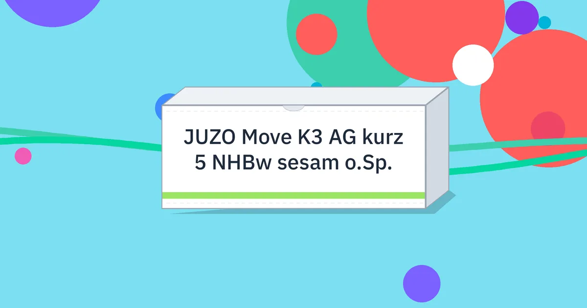 Symbolbild: Packung mit der Aufschrift JUZO Move K3 AG kurz 5 NHBw sesam o.Sp. (PZN 18580541) – Verfügbarkeit und Bezug in Apotheken in Frankfurt am Main