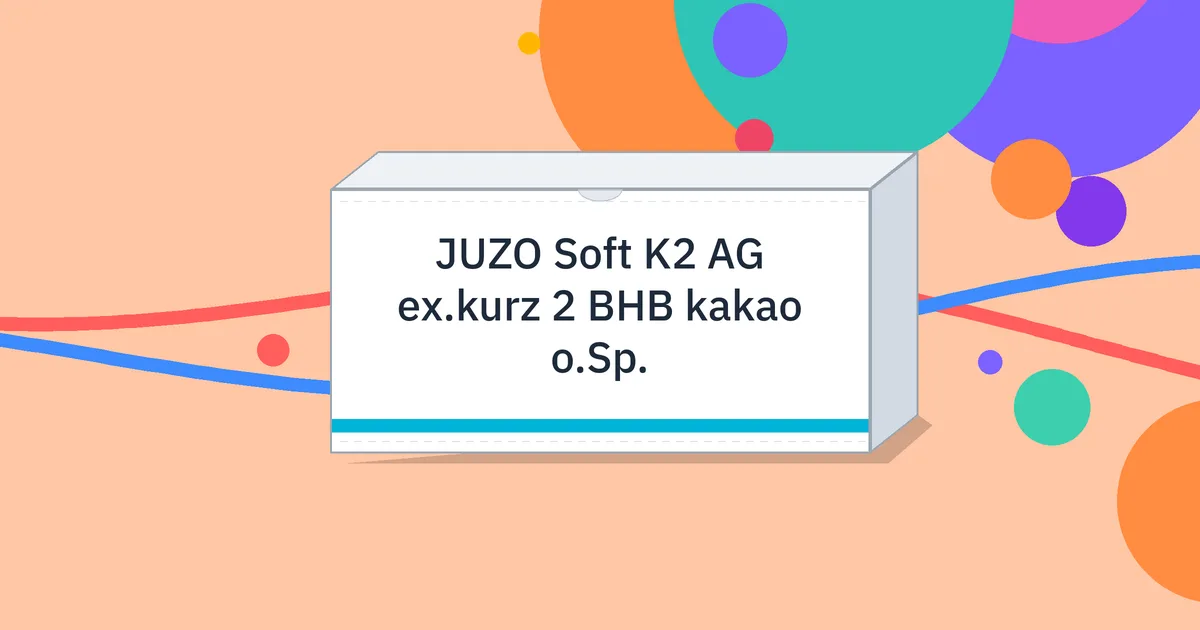 Symbolbild: Packung mit der Aufschrift JUZO Soft K2 AG ex.kurz 2 BHB kakao o.Sp. (PZN 14828487) – Verfügbarkeit und Bezug in Apotheken in Frankfurt am Main
